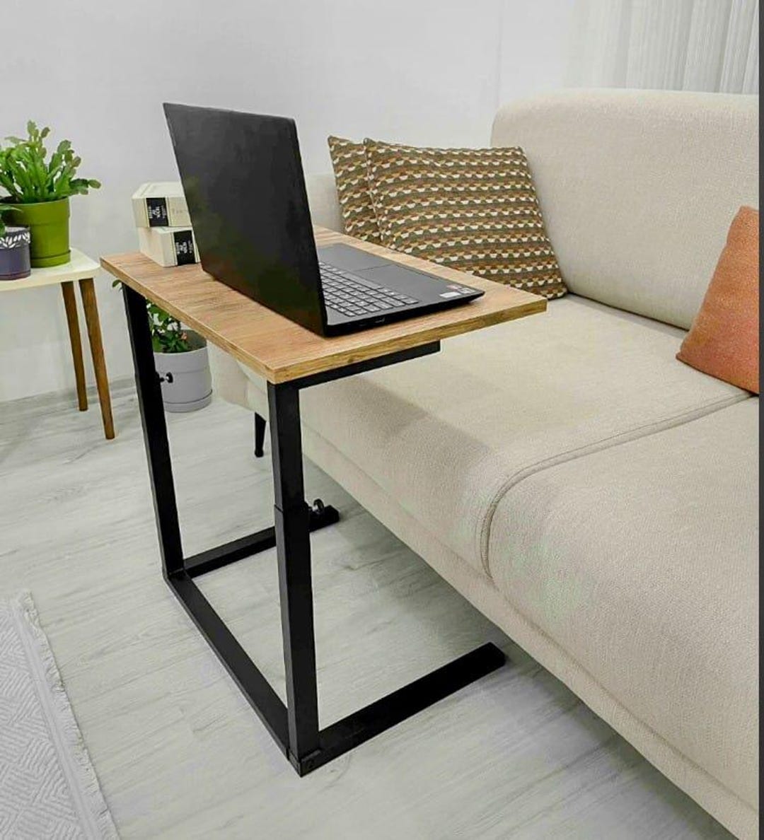 Adjustable Computer Table, C Table for Sofa – Industrial Side Table ...