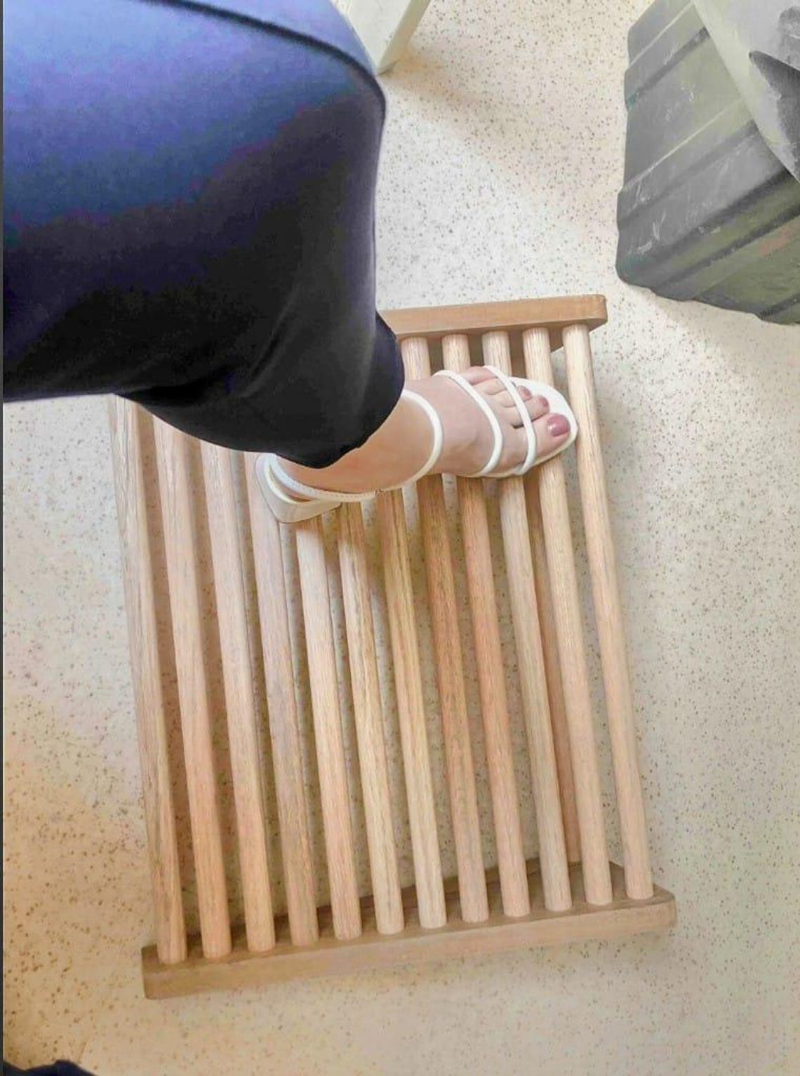 Natural Wood Foot Rest for Under Desk Ergonomic Foot Stool, Office Home ...