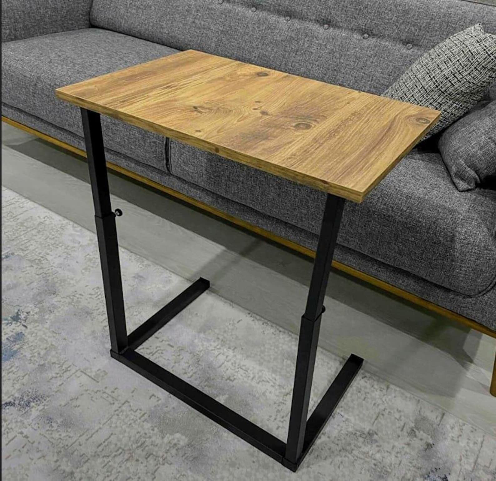 Adjustable Computer Table, C Table for Sofa – Industrial Side Table ...