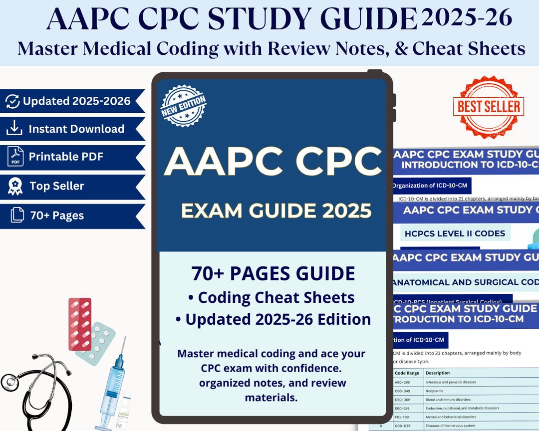 AAPC CPC Exam Study Guide 2025 | Coding Review & Practice (printable ...
