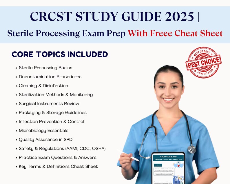 CRCST & CBSPD Exam Study Guide 2025: Sterile Processing Tech Notes (PDF ...