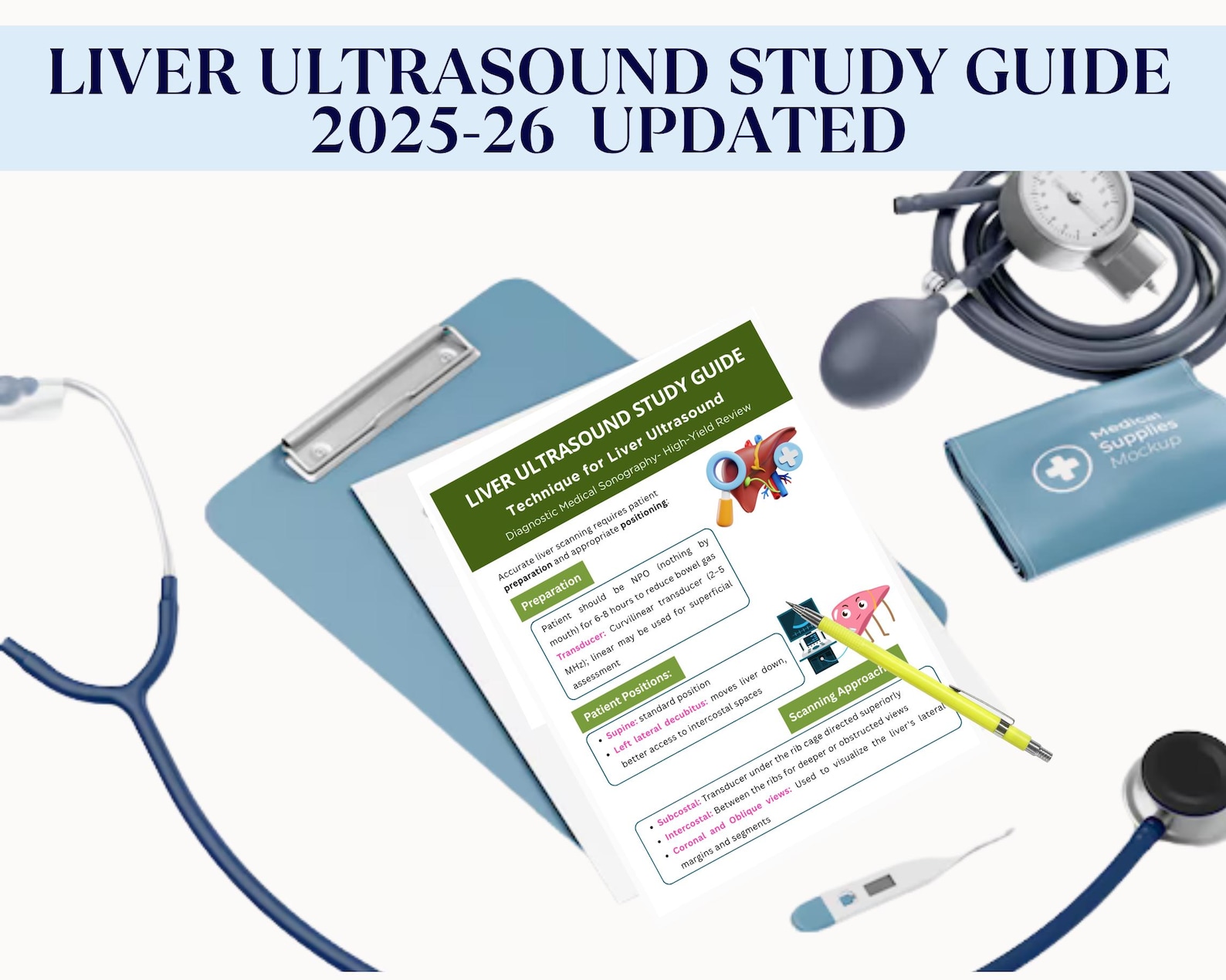 Ultrasound Liver Study Notes | SPI Exam Prep | Abdomen & Small Parts ...