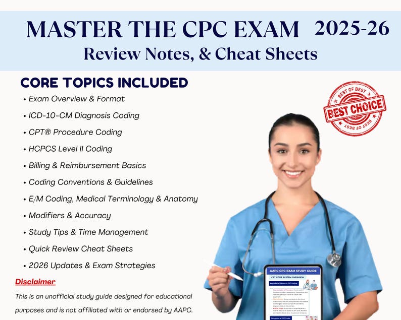 AAPC CPC Exam Study Guide 2025 | Coding Review & Practice (printable ...