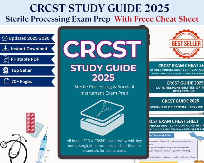 CRCST & CBSPD Exam Study Guide 2025: Sterile Processing Tech Notes (PDF ...