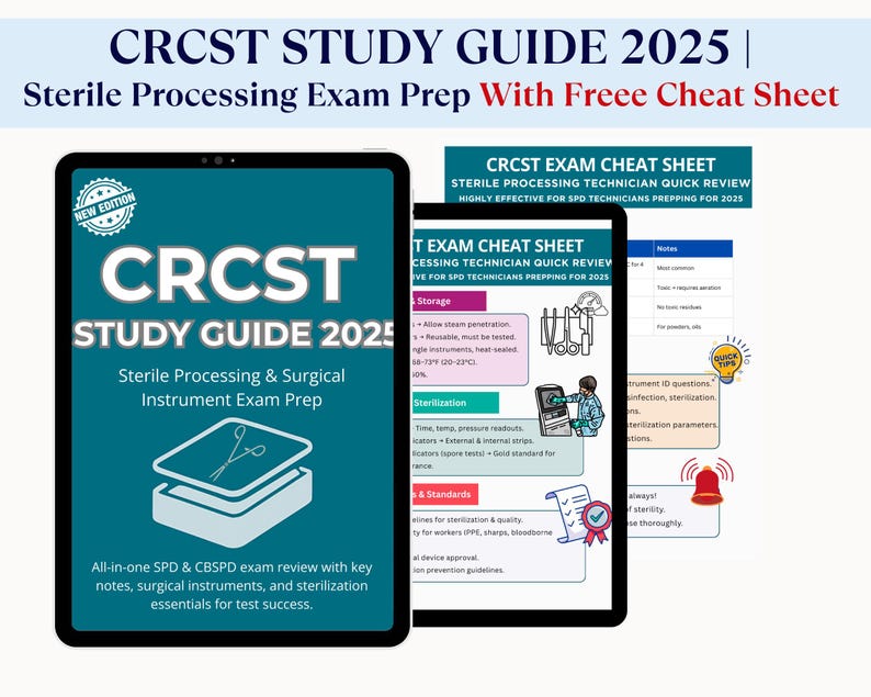 CRCST & CBSPD Exam Study Guide 2025: Sterile Processing Tech Notes (PDF ...