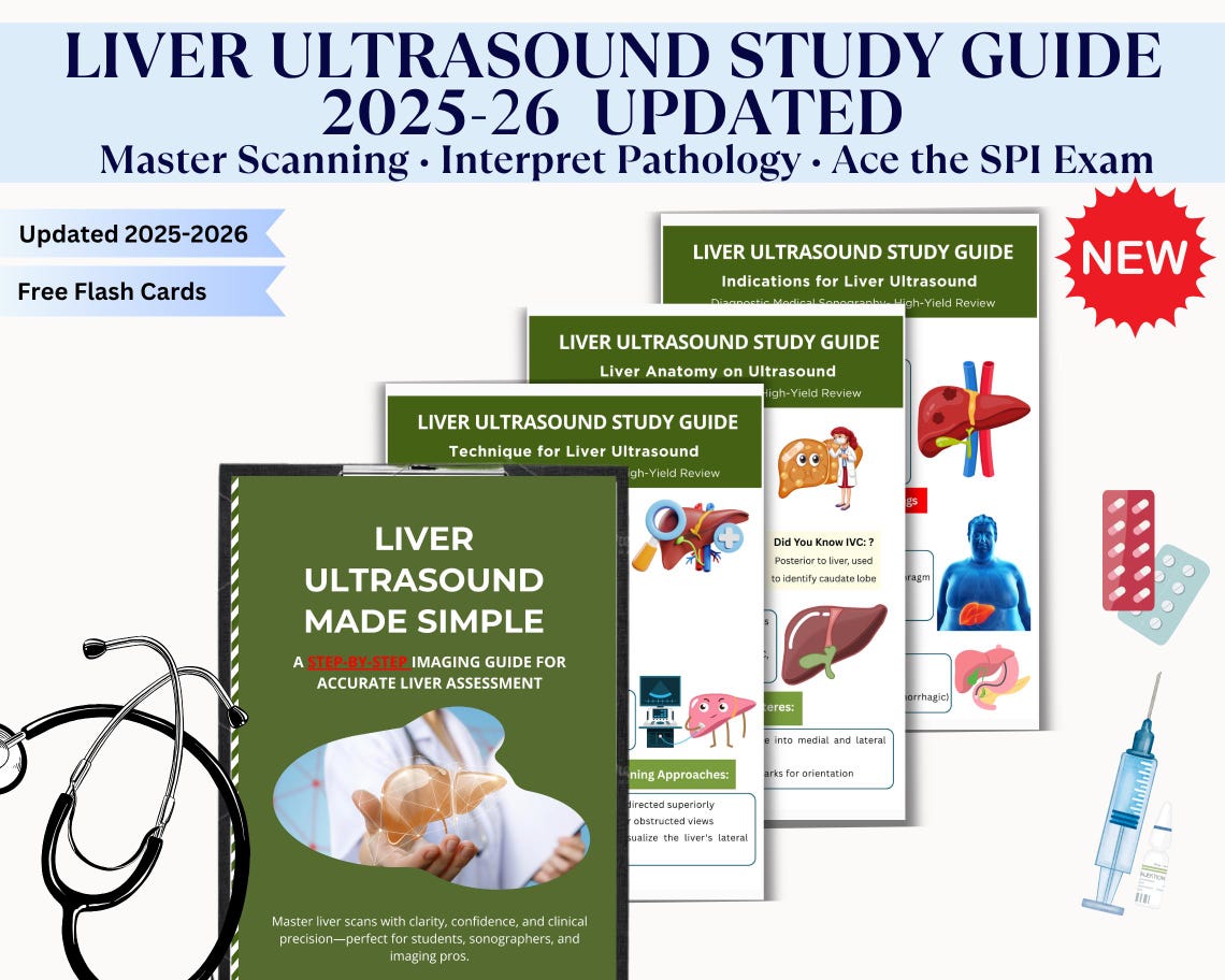 Ultrasound Liver Study Notes | SPI Exam Prep | Abdomen & Small Parts ...