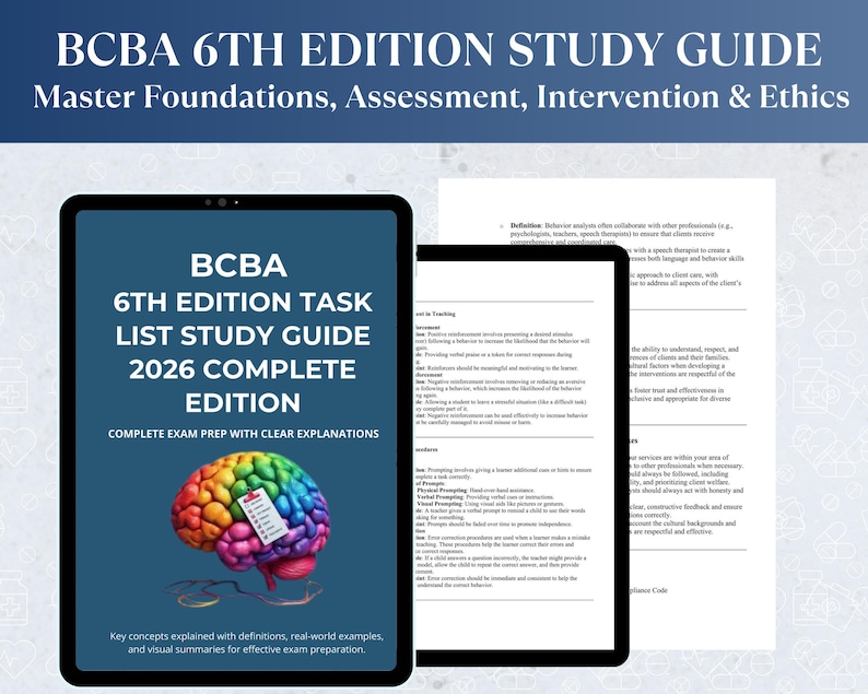 BCBA 6th Edition Task List Study Guide | Complete Exam Prep With Clear ...