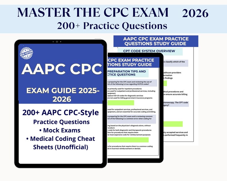 AAPC CPC Exam Study Guide 2026 | 200 Practice Questions, Medical Coding ...
