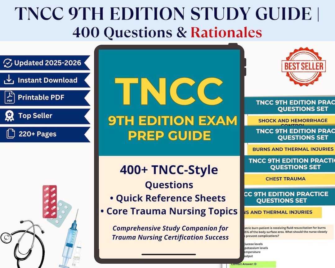 TNCC 9th Edition Exam Prep Bundle | Nursing Study Guide (digital ...
