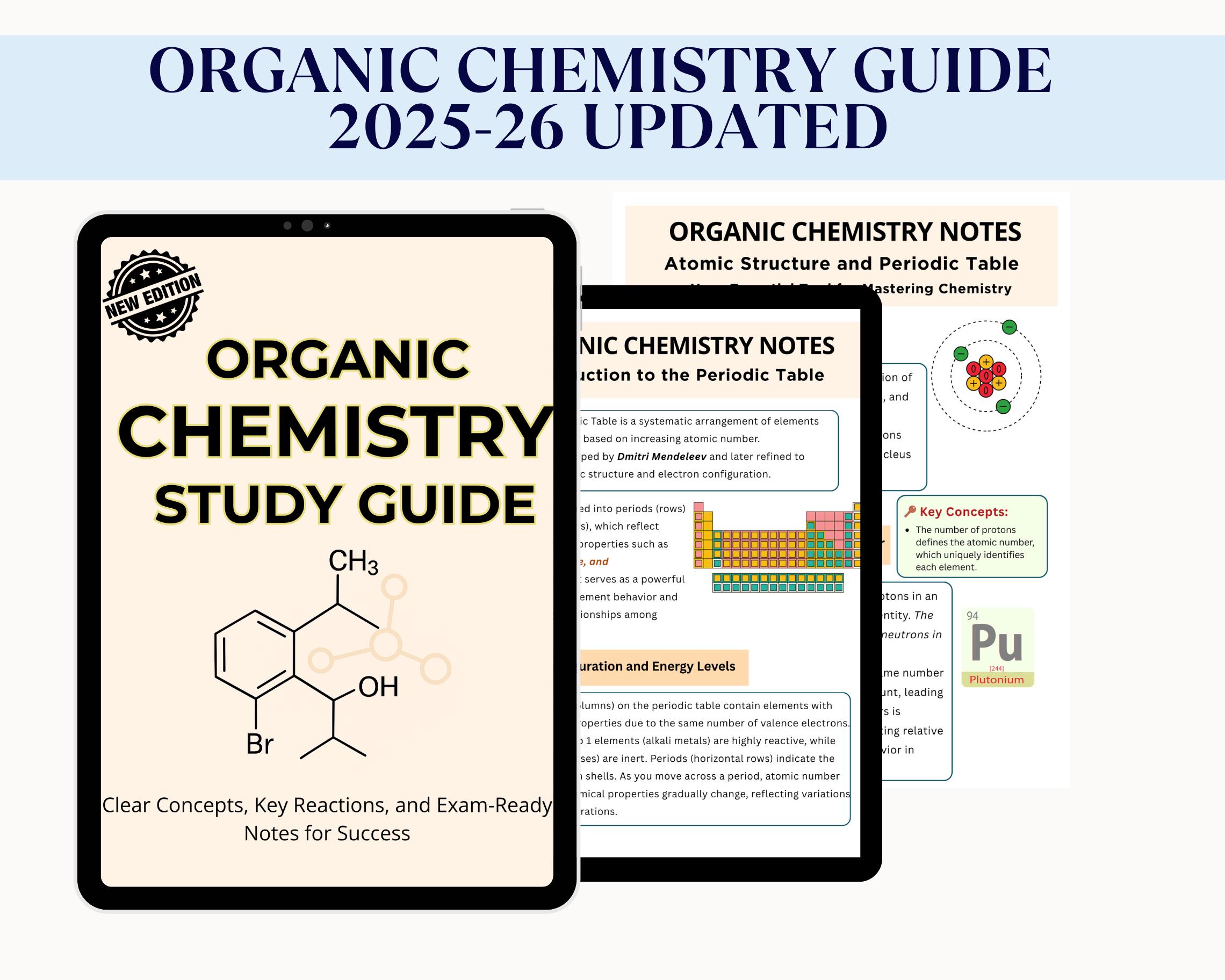 Organic Chemistry Study Guide: Full Course Notes, Reaction Charts (PDF ...