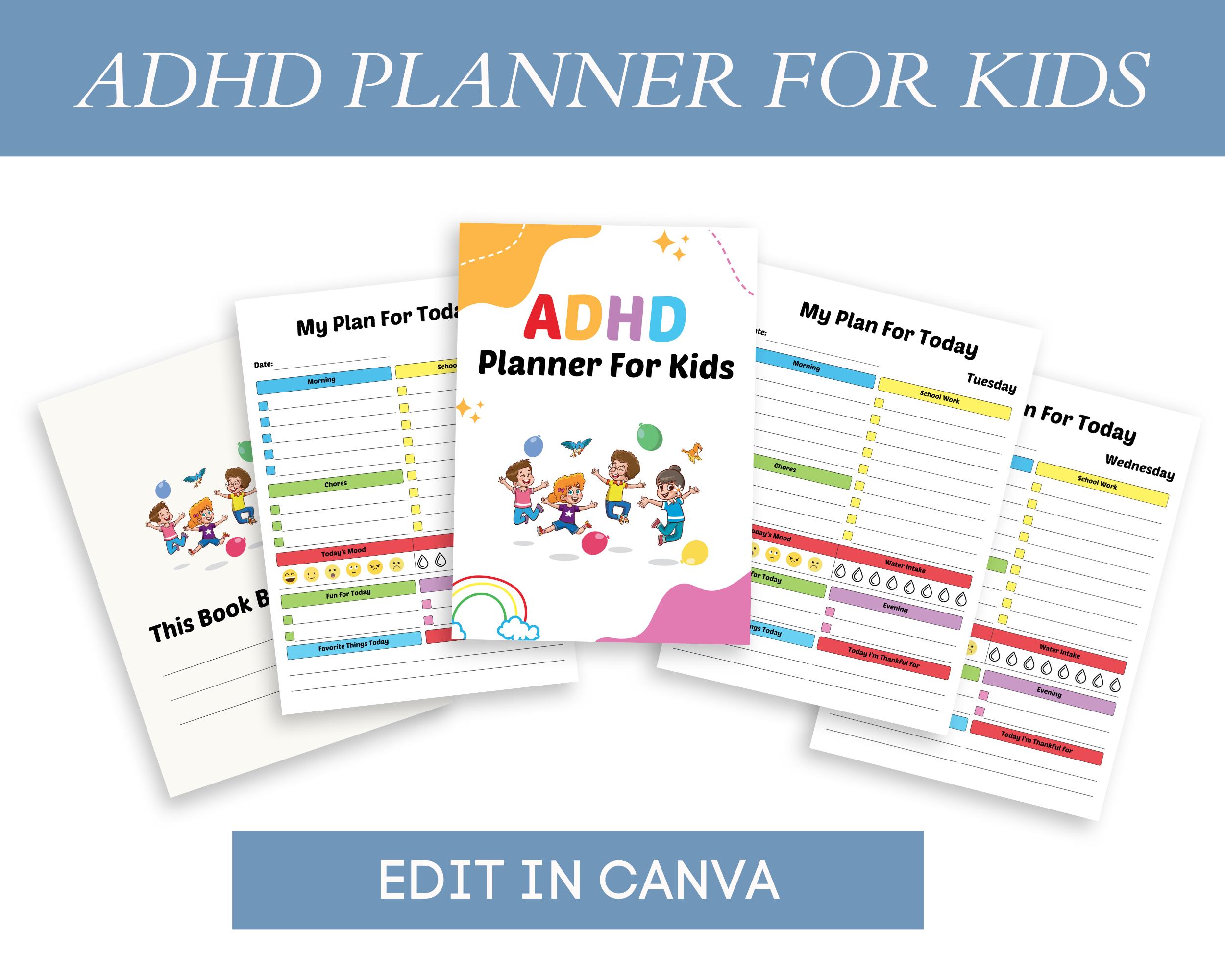 ADHD Planner for Kids | Printable Focus & Routine Chart | Daily ...
