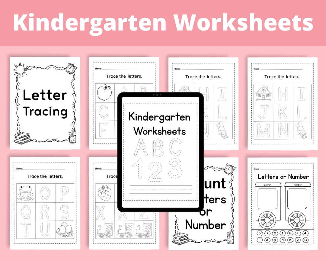 Kindergarten Worksheets | ABC 123 Tracing & Learning Printables | Early ...