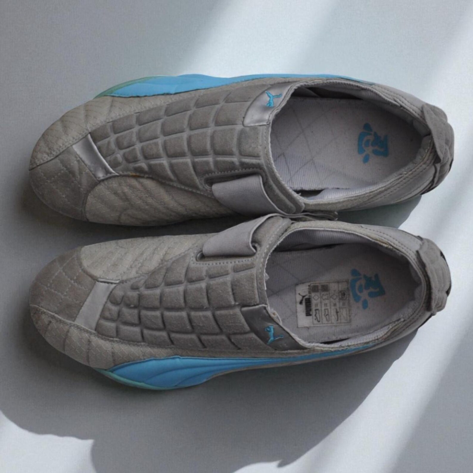 Vintage Puma Uke Bubble Trainers, Grey & Turquoise, Y2K, UK 8/9 - Etsy