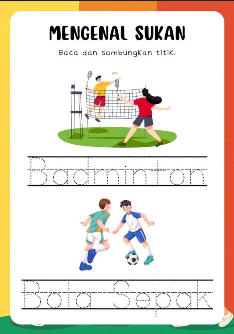 Kids Sports Activity Book | Printable Learning Worksheets for Preschool ...