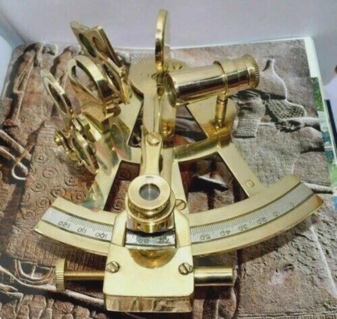 Vintage Brass Sextant: WWII Kelvin & Hughes Marine Navigation Replica ...
