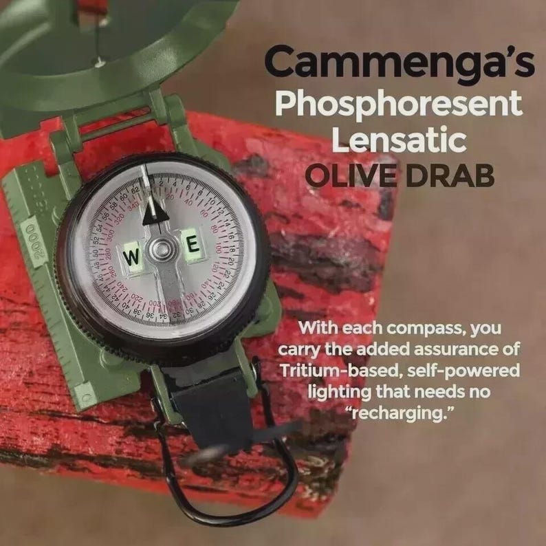 Cammenga Official US Military Lensatic Compass, Accurate Waterproof 3H ...