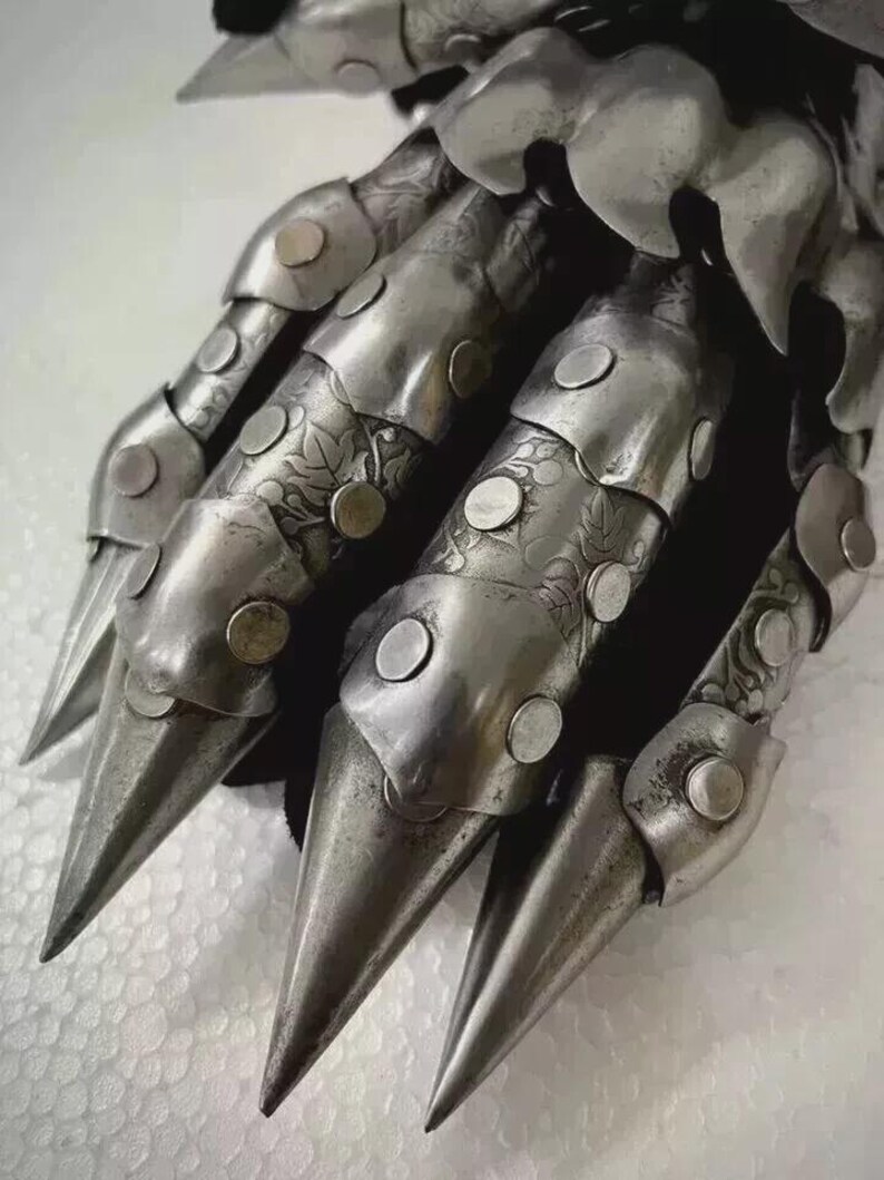 Medival Steel Gauntlets Etched Nazgul Armour Gloves LARP COSPLAY - Etsy