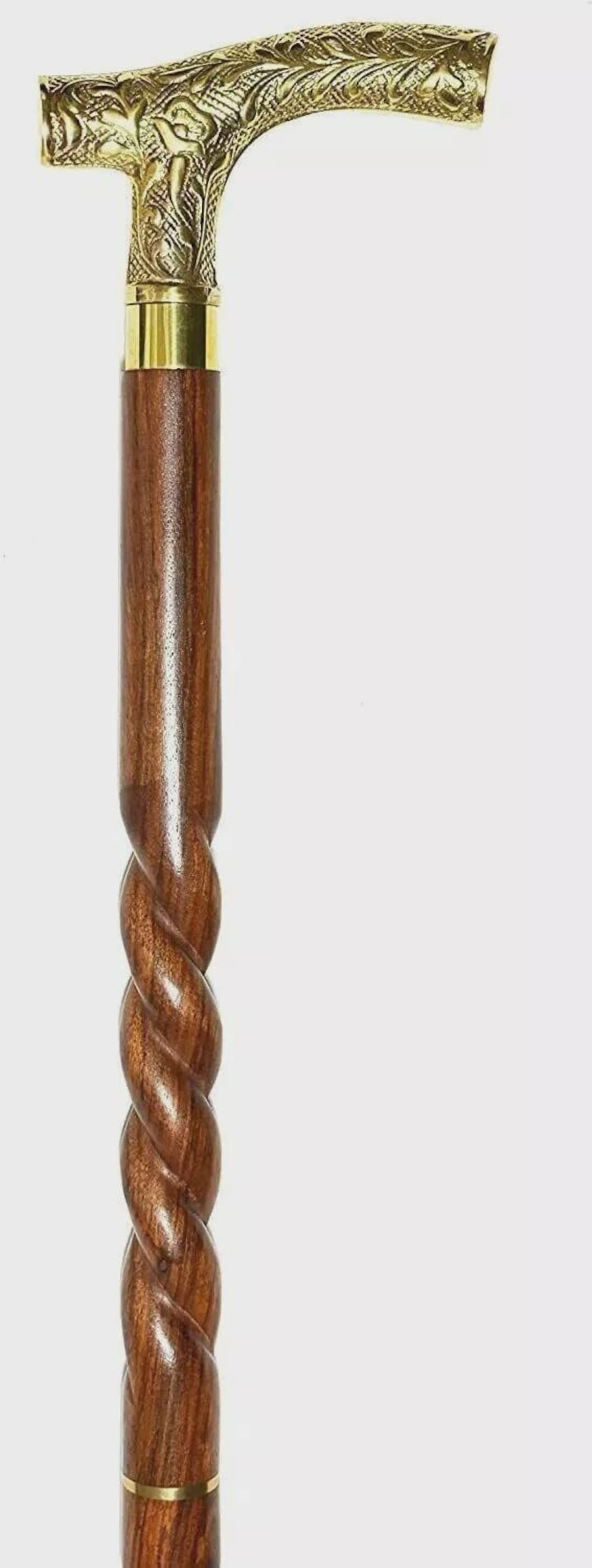Victorian Brass Handle Walking Cane: Rosewood, Detachable, 1990s Style ...