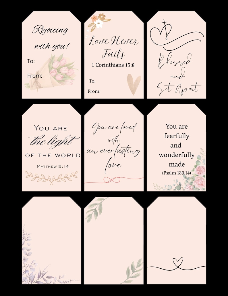 Printable Christian Gift Tags Bundle (12) - Etsy