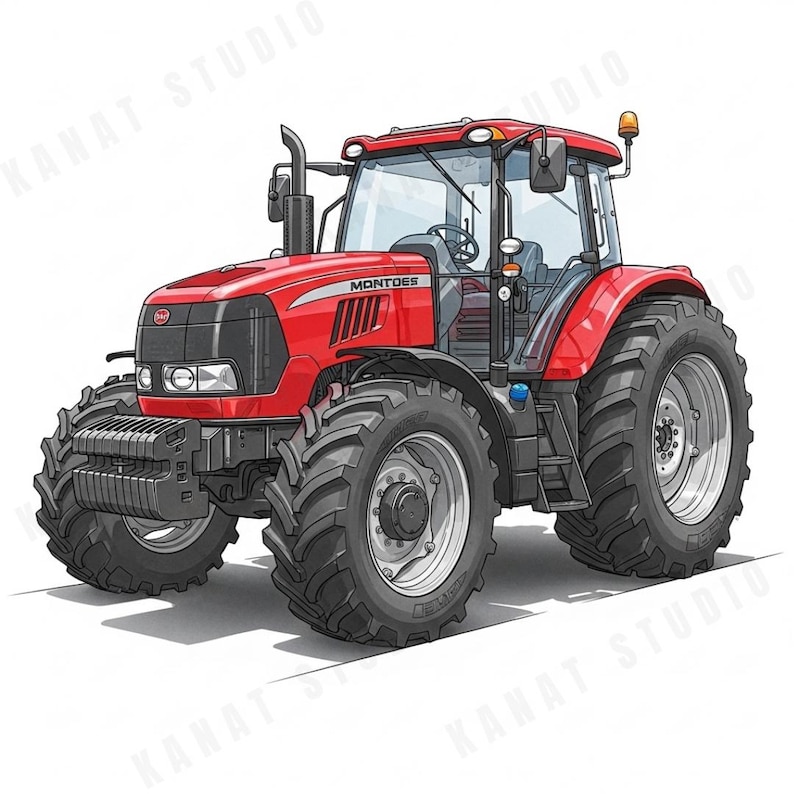 Watercolor Tractor Clipart Set: 25 PNG Farm Vehicle Graphics (digital ...