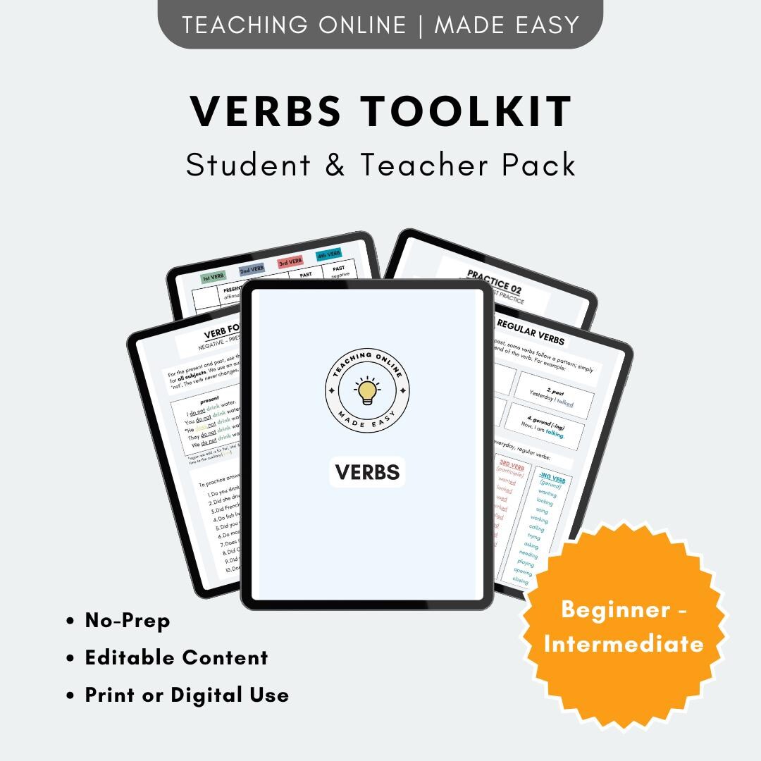 Master English Verbs – Complete Teacher & Student Toolkit (PDF) - Etsy