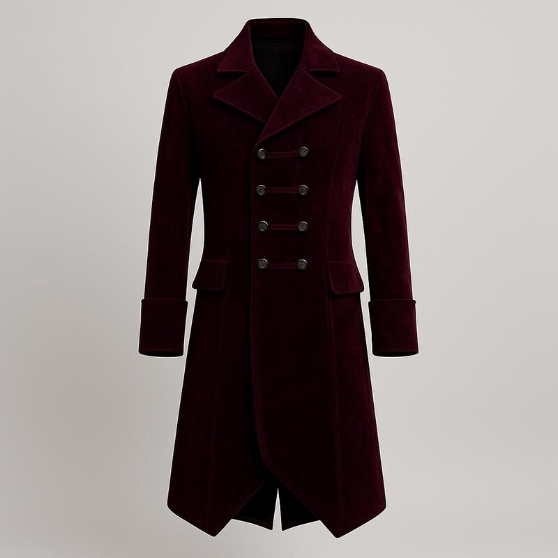 Burgundy Velvet Vampire Coat - Etsy