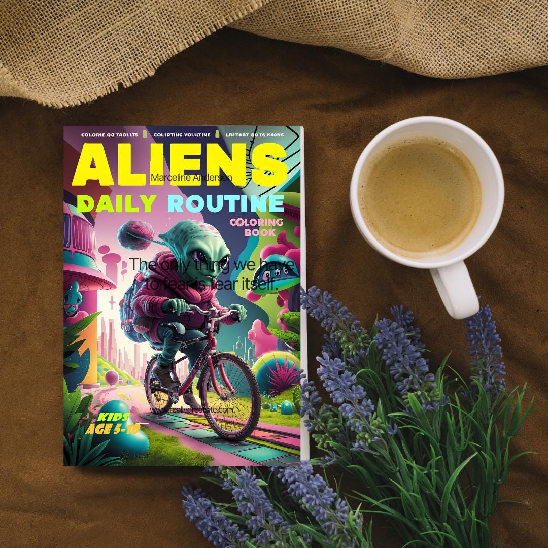 ALIENS DAILY ROUTINE Coloring Book. Funny Printable Coloring Pages. - Etsy