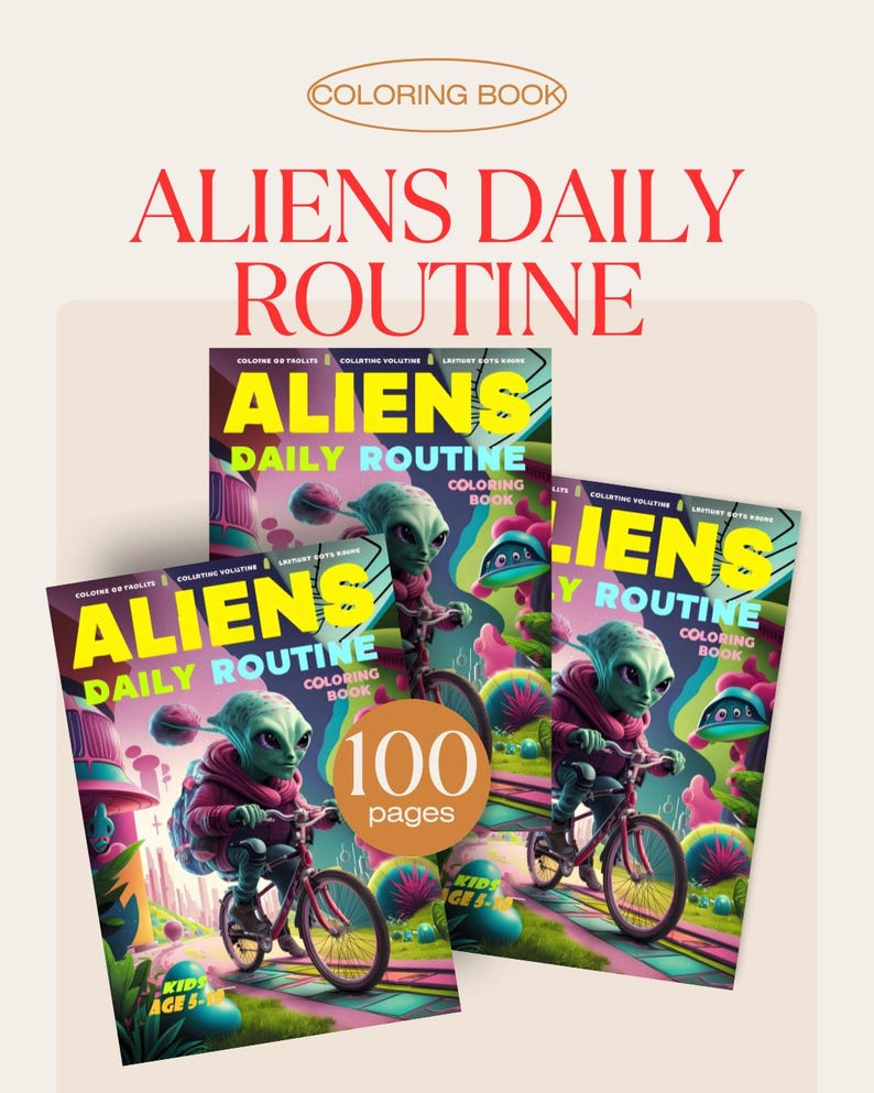 ALIENS DAILY ROUTINE Coloring Book. Funny Printable Coloring Pages. - Etsy