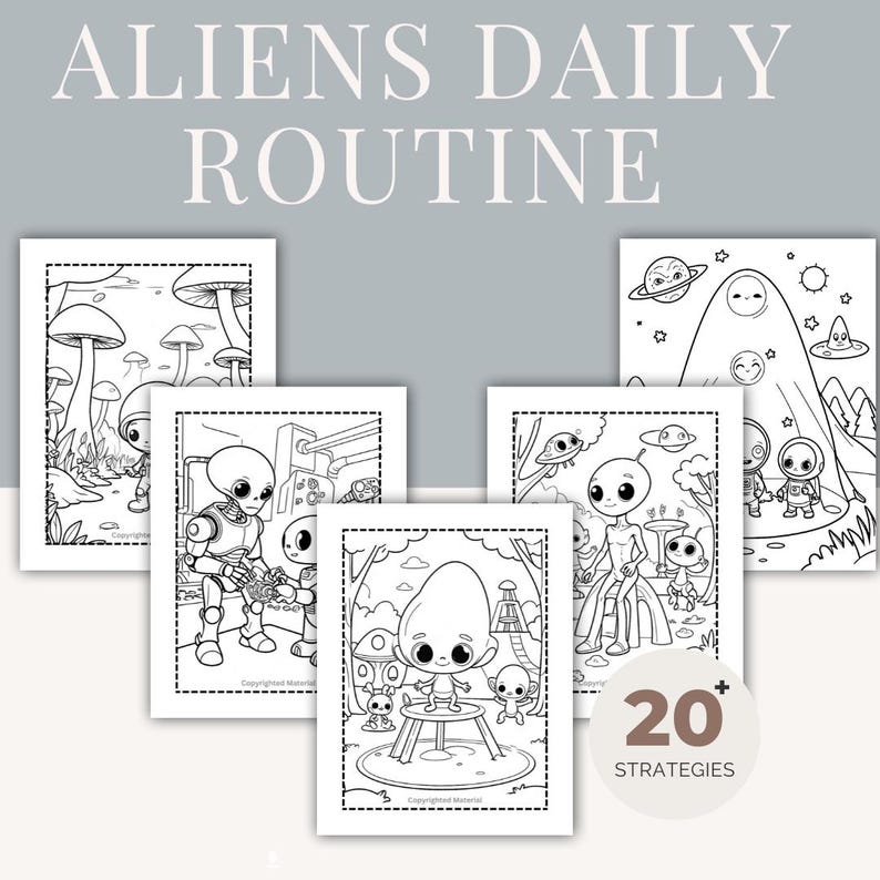 ALIENS DAILY ROUTINE Coloring Book. Funny Printable Coloring Pages. - Etsy