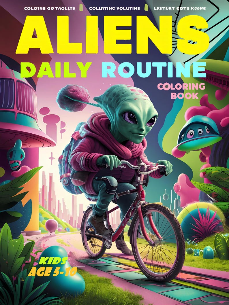 ALIENS DAILY ROUTINE Coloring Book. Funny Printable Coloring Pages. - Etsy