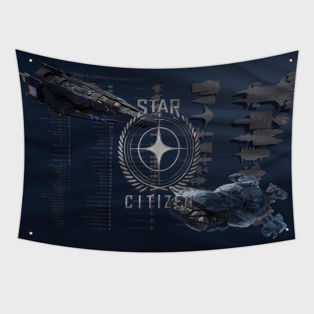 Star Citizen Inspired Flag – Space Sim Gamer Wall Banner | Sci-fi Dorm ...