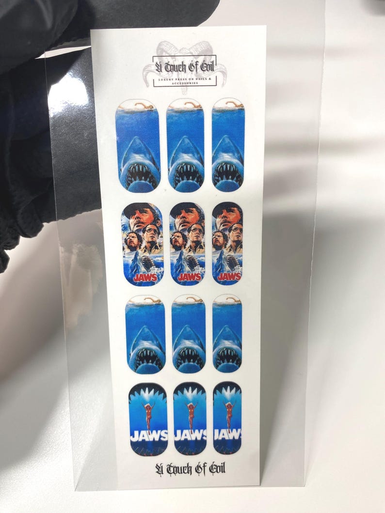 Jaws Inspired Waterslide Nail Decals - Etsy