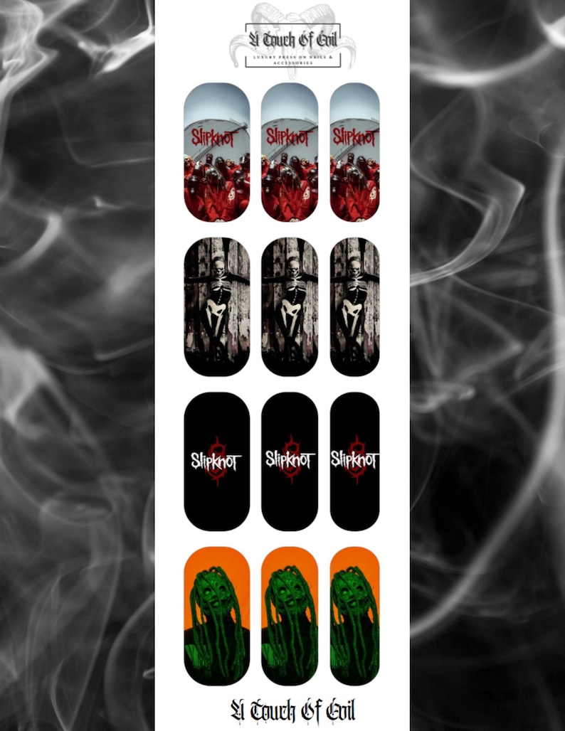Slipknot Inspired Waterslide Nail Decals - Etsy