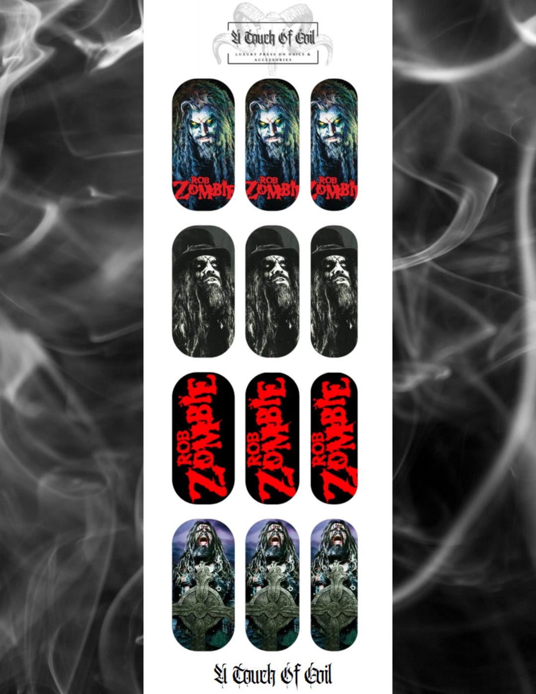 Rob Zombie Inspired Waterslide Nail Decals - Etsy