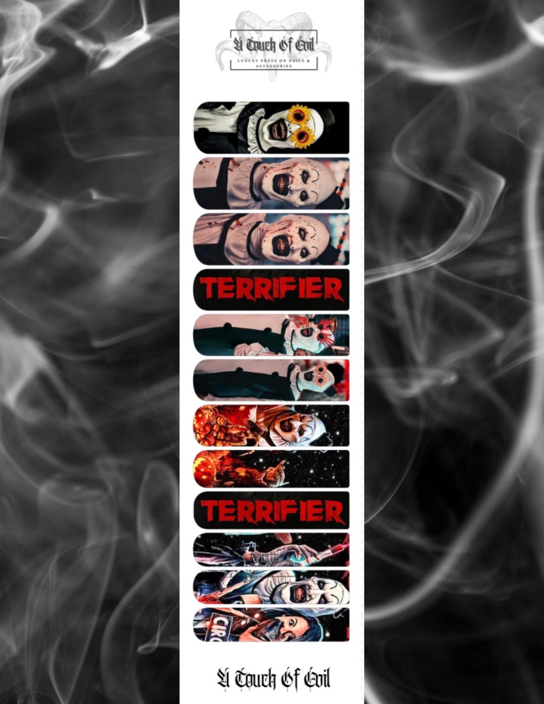 Terrifier Inspired Long Nail Waterslide Decals - Etsy