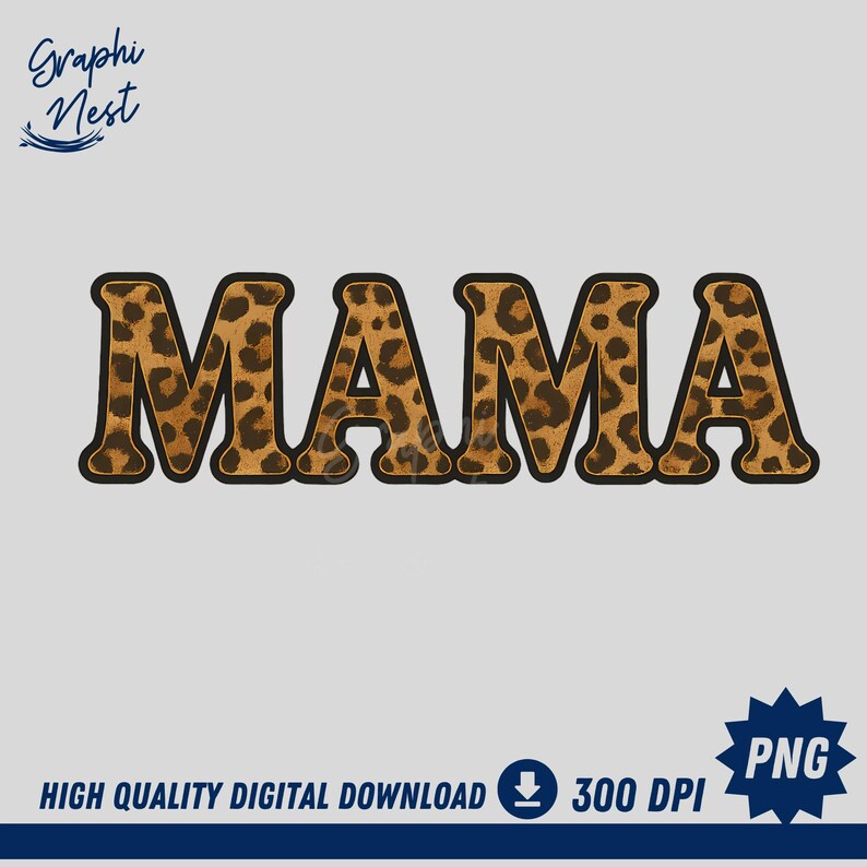 Mama Leopard Print PNG: Retro Mom Sublimation Design (digital Download ...