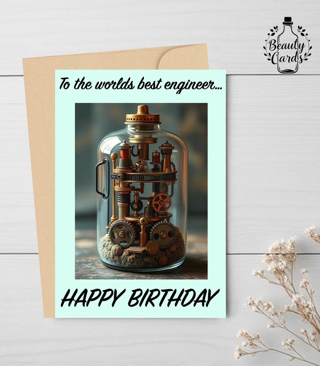 Birthday Card Engineer Greeting Card Gift Printable Download Worlds ...