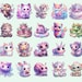 30 Magical Kawaii Fantasy Animals, Clipart Bundle Cute Whimsical ...