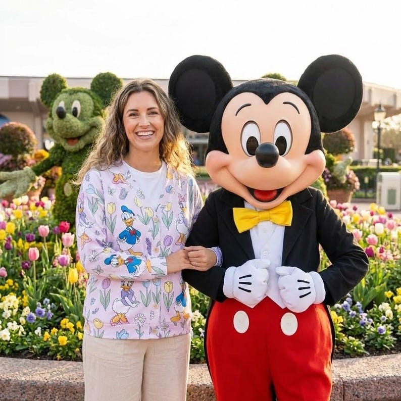 Donald Daisy Duck Floral Cardigan, Pastel Disney Spring Sweater, Cute ...