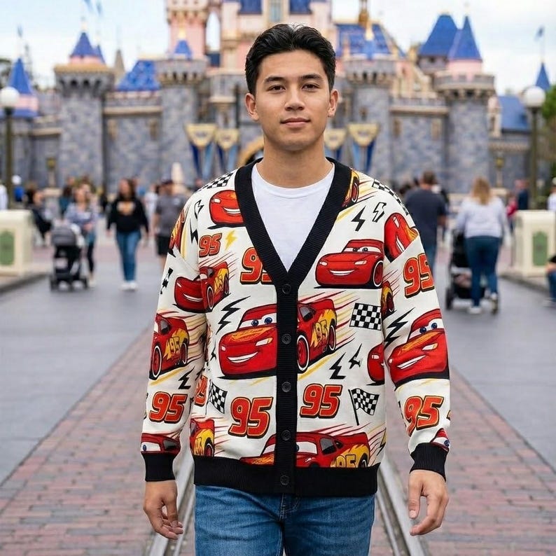 Lightning Mcqueen Cardigan, Disney Cars 95 Racing Theme, Cars Movie ...
