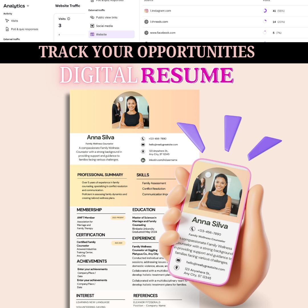 Modern Resume Template: Editable Canva Design (digital Download) - Etsy
