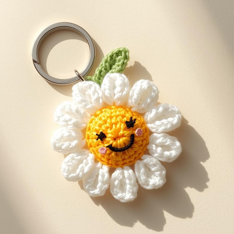 Daisy Keychain - Etsy
