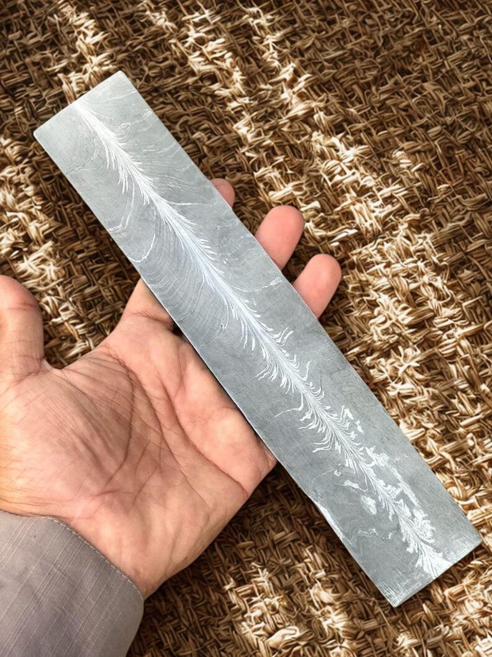 Hand-forged Damascus Steel Billet Bar | Knife Making DIY Material ...