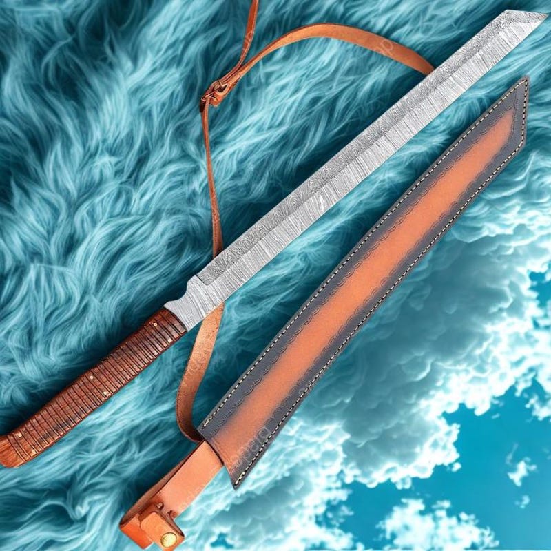Damascus Sword With Tanto - Etsy