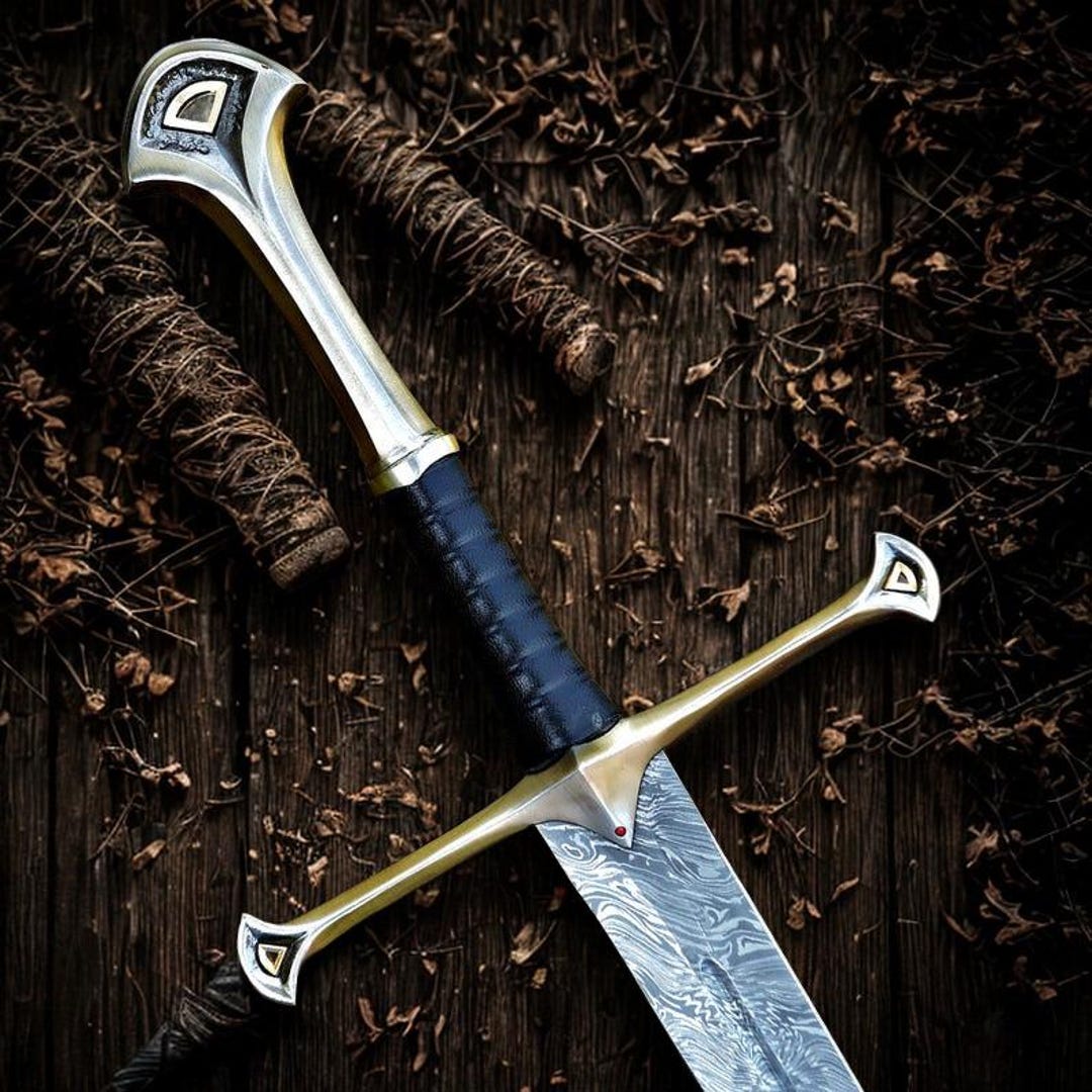 Handmade Damascus Steel Longsword – Medieval Knight Sword With Leather ...