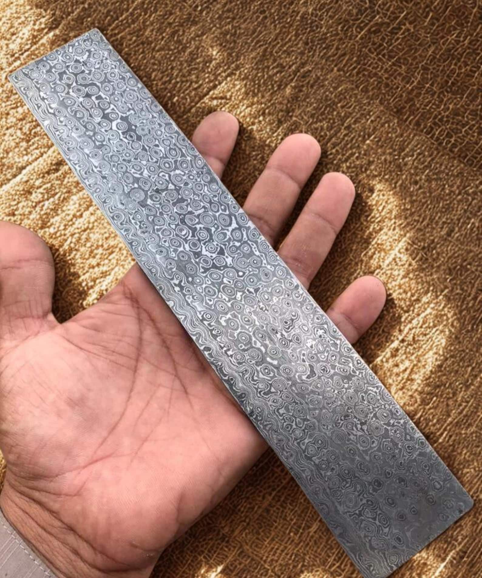 Hand-forged Damascus Steel Billet Bar | Knife Making DIY Material ...