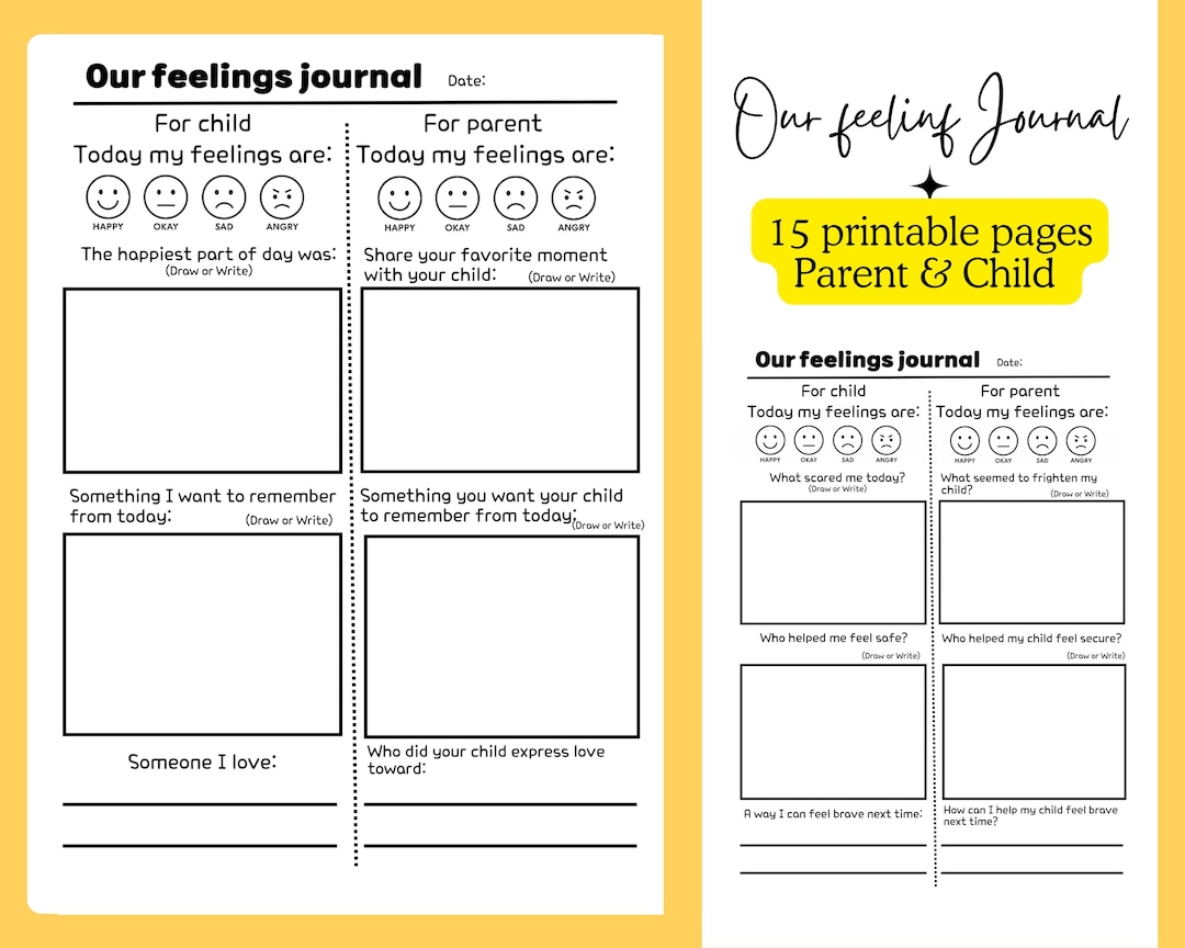 Feelings Journal for Kids: Printable Emotion Prompts, Ages 4+ (PDF) - Etsy