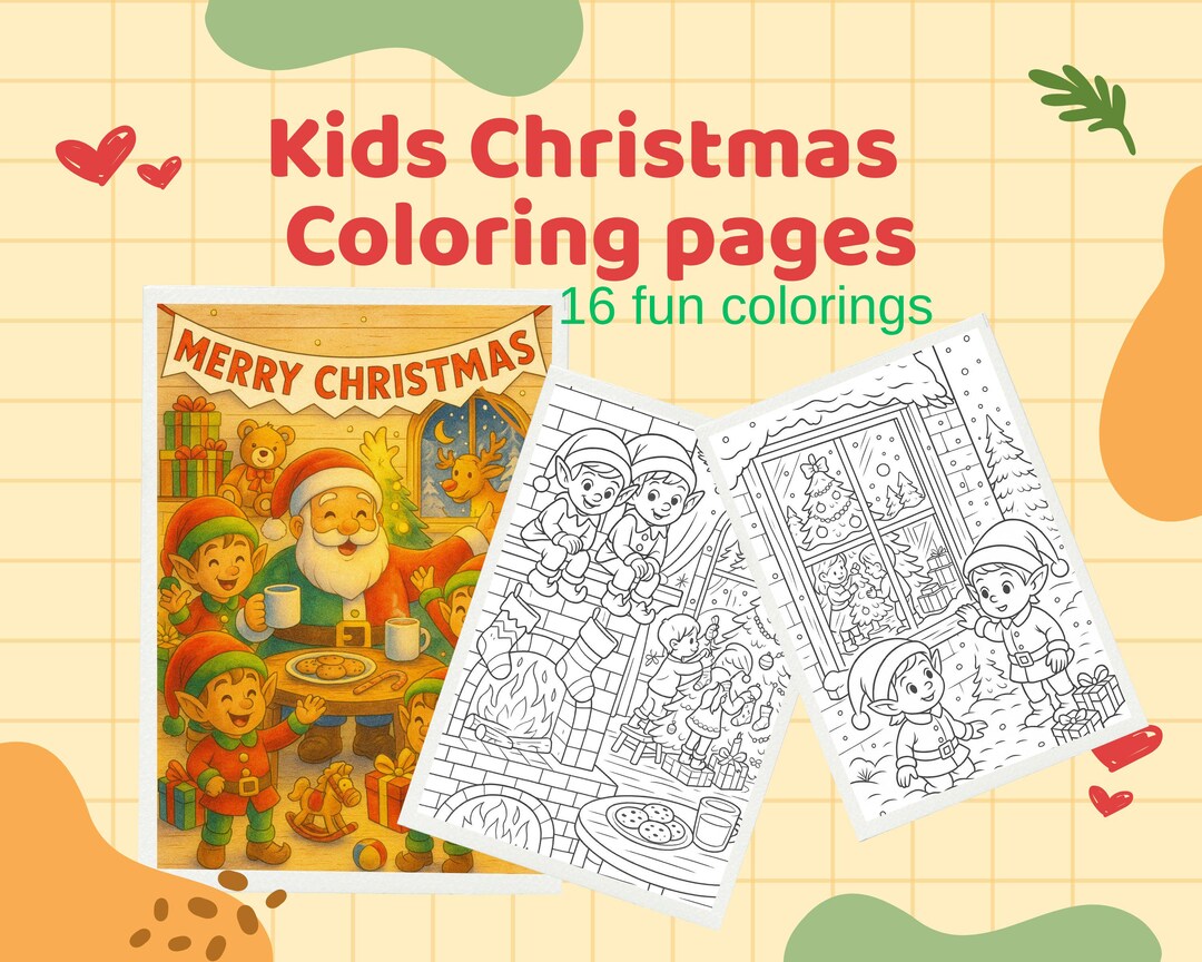 Santa's Workshop Coloring Book | 16 Christmas Pages (printable PDF) - Etsy
