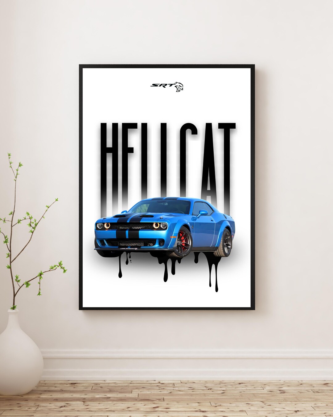 Dodge Challenger Hellcat Poster – Printable Muscle Car Wall Art ...
