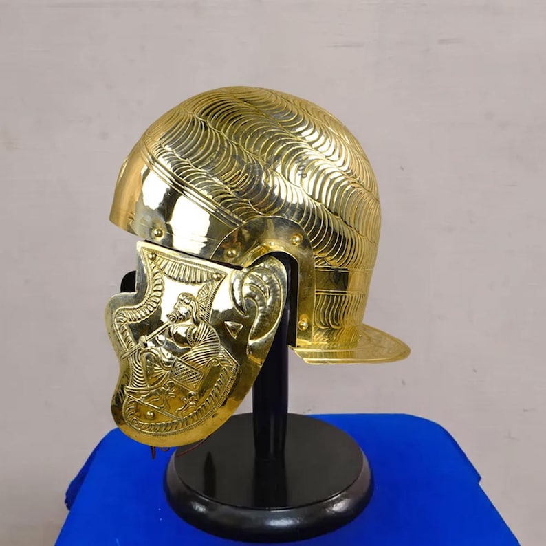 Roman Cavalry Helmet – 18 Gauge Brass Embossed, Historical Roman Armor ...